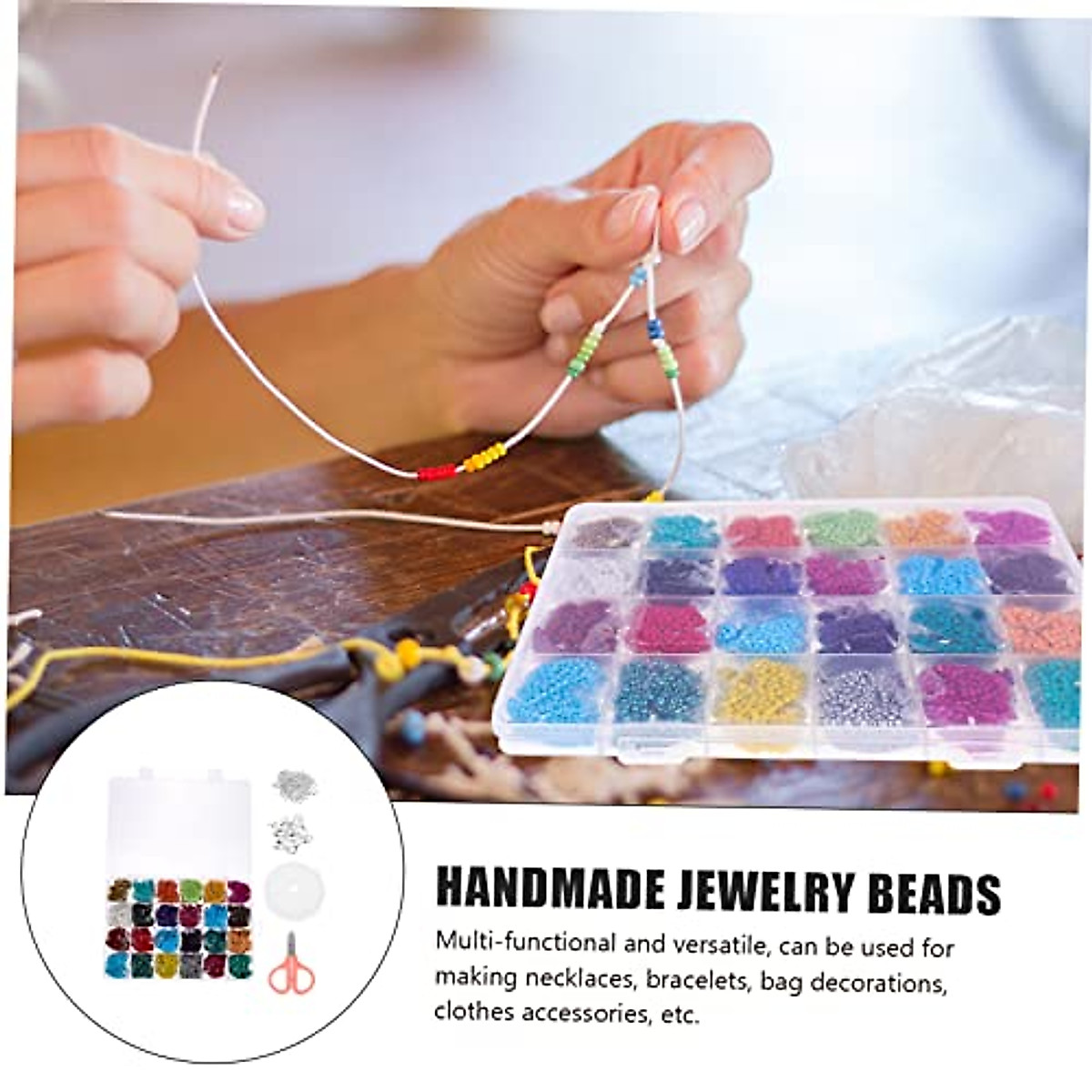 COHEALI 1 Set Hand Beaded Gasket Kit Bulk Jewelry Large Hole Glass Beads Loose Beads Bracelet Bead Kit Beads for Jewelry Making Glass Bracelet Making Beads DIY Craft Beads Kit DIY Supplies