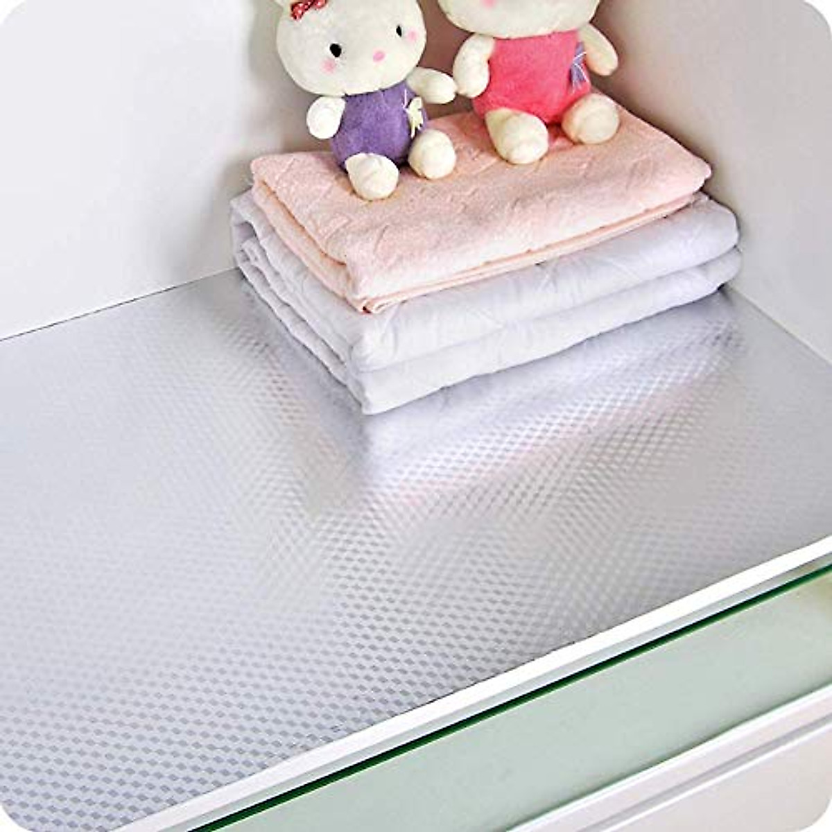 MULLSAN Kitchen Backsplash Self-Adhesive Aluminum Foil Texture Oil Dust Resistant Removable High Temperature Resistant DIY Stickers Liner Paper Decorative Drawer Liner 24inch by 118inch