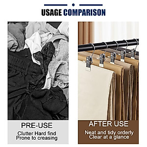 Hangers Clips,Stainless Hooks for Closet Hooks,Laundry Hanging Hooks,Travel Portable Clothes,Boot Tall Towel Hats Socks Pants and Bras (10, Black)