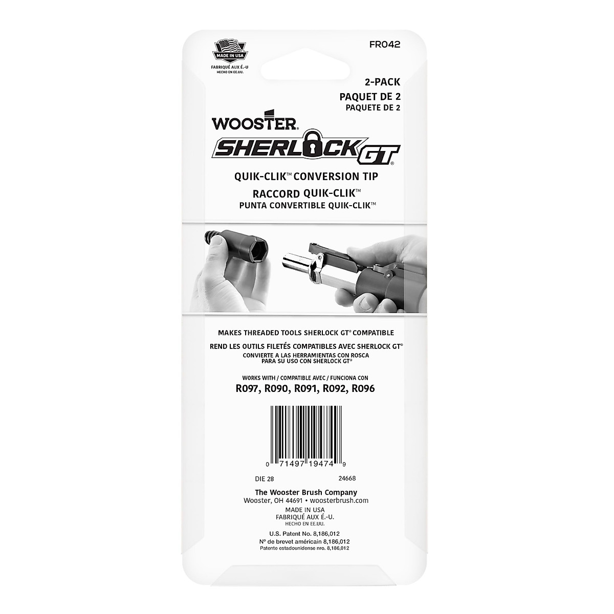 Wooster FR042 Sherlock GT Conversion Tip 2-Pack, Green