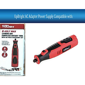 UpBright 9V AC Adapter Compatible with Hyper Tough AQ85000G 8 Volt Lithium-Ion 8V DC Li-Ion Battery HyperTough Cordless Rotary Tool EOBAR Power EBS0050A-0900500AU 9VDC 500mA Power Supply Cord Charger