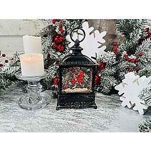 Cardinals Rectangular Snow Lantern