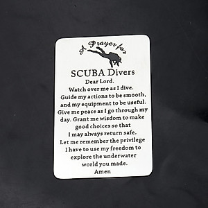 UJIMS Scuba Divers Prayer Wallet Card Insert Scuba Diving Gift Extreme Sports Jewelry for Divers Adventure Metal Wallet Gift for BFF (Scuba Divers Prayer Wallet)