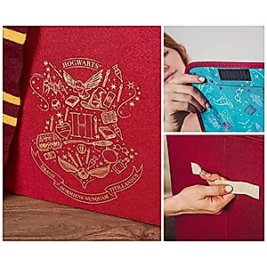 Harry Potter Hogwarts Collapsible Storage Bin Chest with Lid | Fabric Basket Container with Handles, Cubby Cube Closet Organizer | Wizarding World Gifts And Collectibles | 15 x 24 Inches