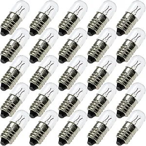 MEETOOT 25pcs E10 Mini Light Bulbs 6.3V 0.15A Physical Electrical Experiment Screw Base Indicator Light Incandescent Bulb Old-Fashioned Flashlight Lamp