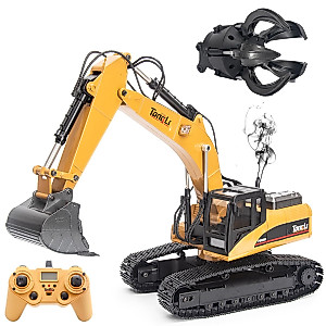 Huina RC Excavator for adults1580 Hobby Remote Control V4 Full Metal RC Excavator Adult huina 580 Construction Vehicle Professional Remote Control Tractor (Default)