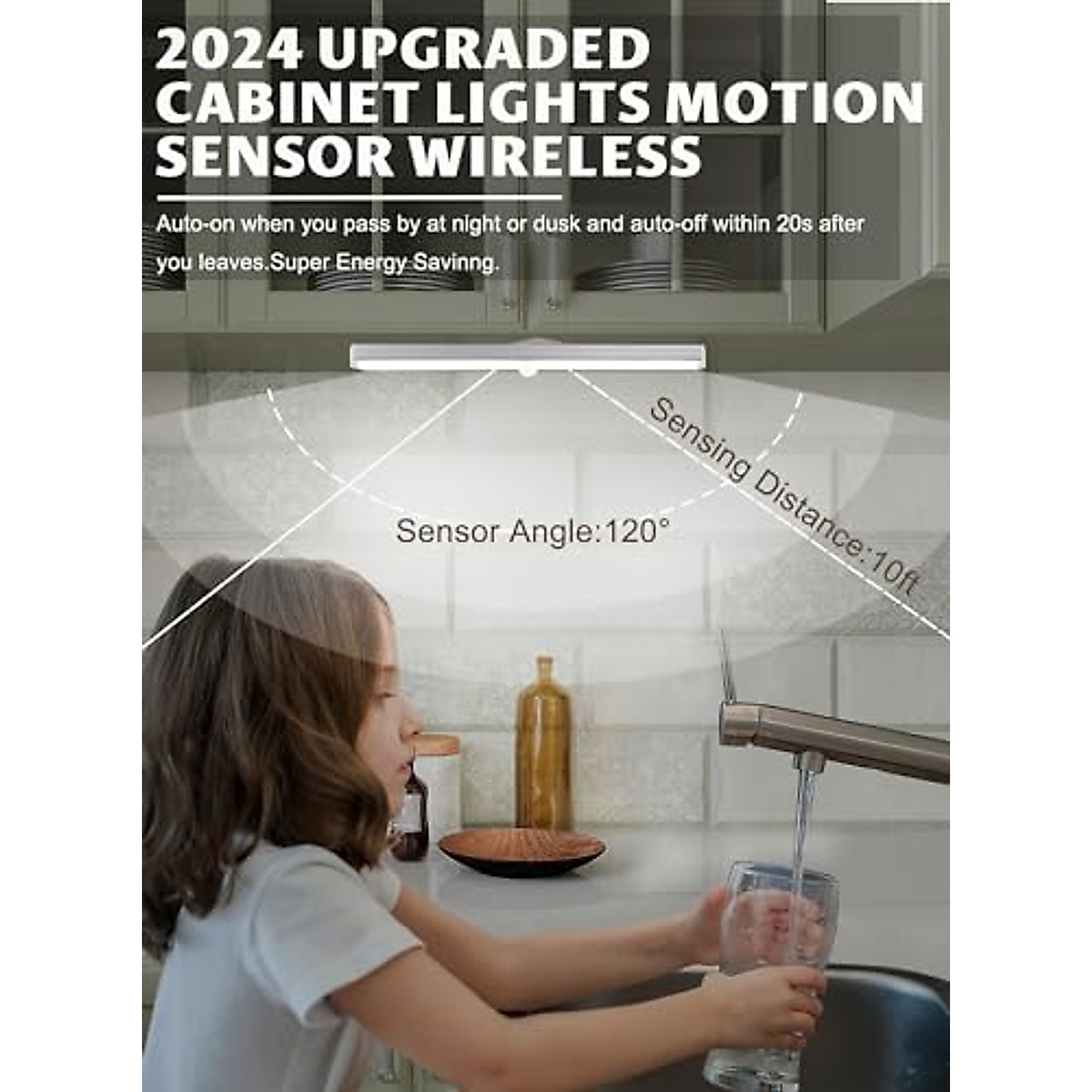 GYTBL Under Cabinet Lighting Wireless 12inch Motion Sensor Light Indoor Closet Lights Motion Sensored Magnetic Closet Light Rechargeable Under Counter Lights for Kitchen Cupboard Wardrobe Stair-4 Pack