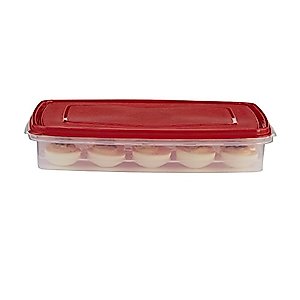 Rubbermaid Specialty Plastic Egg Keeper Food Storage Container , Red