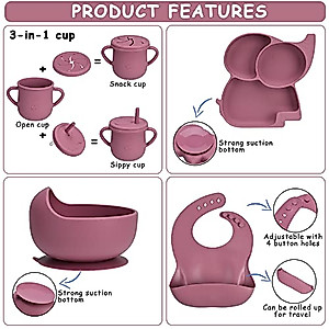 Mummentos Silicone Baby Feeding Set - Baby Led Weaning Supplies, Toddler Utensils, Transition Sippy Cups For Baby, Baberos Para Bebe, Suction Plates For Baby, Silicone Bibs For Babies.