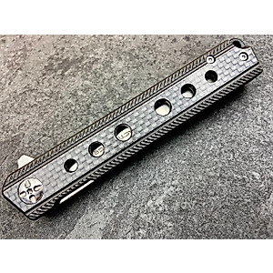 TACTICAL GEARZ Carbon Fiber EDC Pocket Knife! TG Torus, Carbon Fiber Handle! Razor Sharp D2 Steel Blade! Ball Bearing Pivot System Open! Includes Sheath! (Torus)