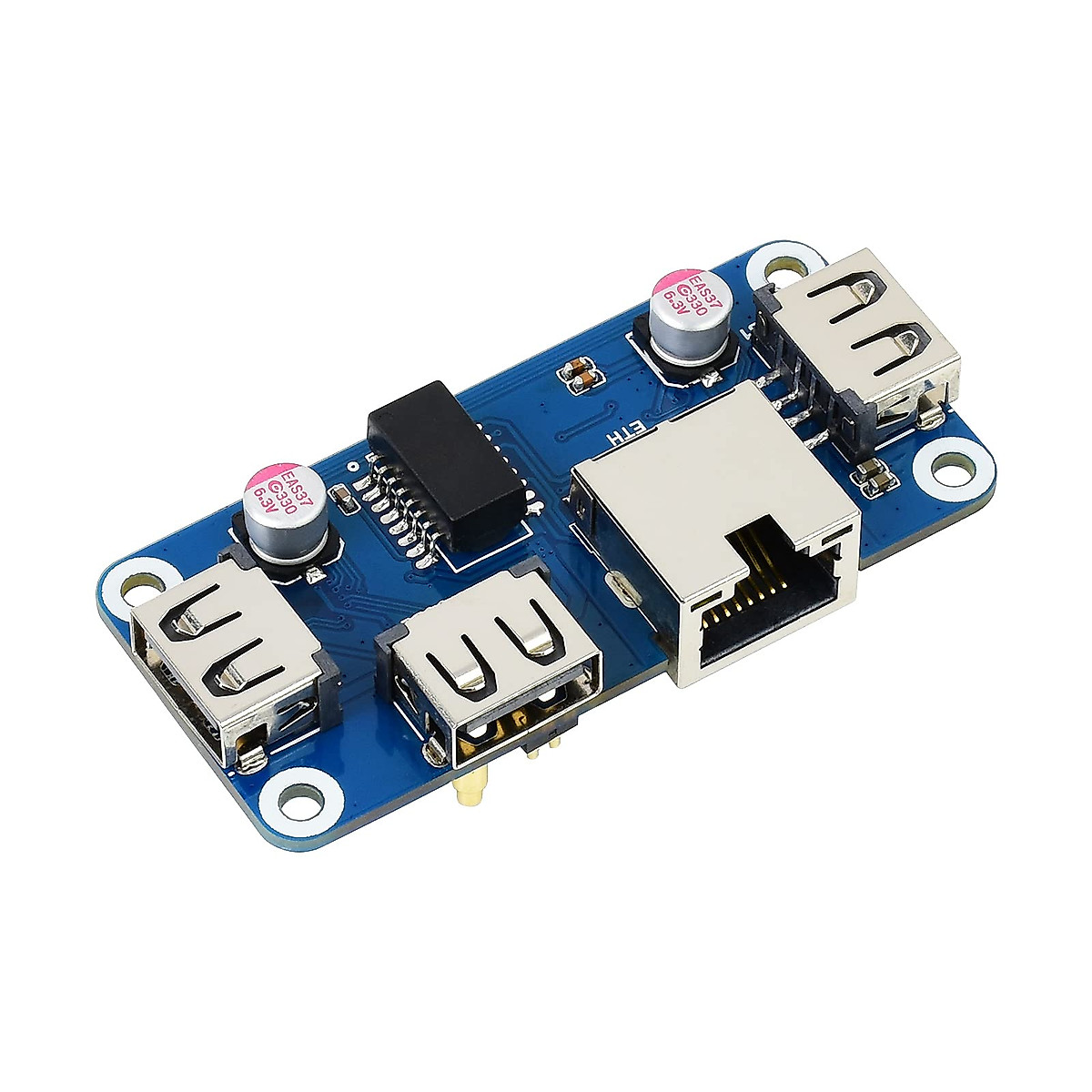 Ethernet/USB HUB HAT for Raspberry Pi 4 B/3 B+/3A+/2B/Zero/Zero W/Zero WH, with 1x RJ45 10/100M Ethernet Port, 3X USB 2.0 Ports Compatible with USB 2.0/1.1