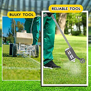 Zonon 1 Piece Industrial Wheeled Marking Wand for Line Paint Stripe Ground Marking Spray Paint Wand for Survey Painting Spray Stick Line Marking Applicator, Side Push, Grey