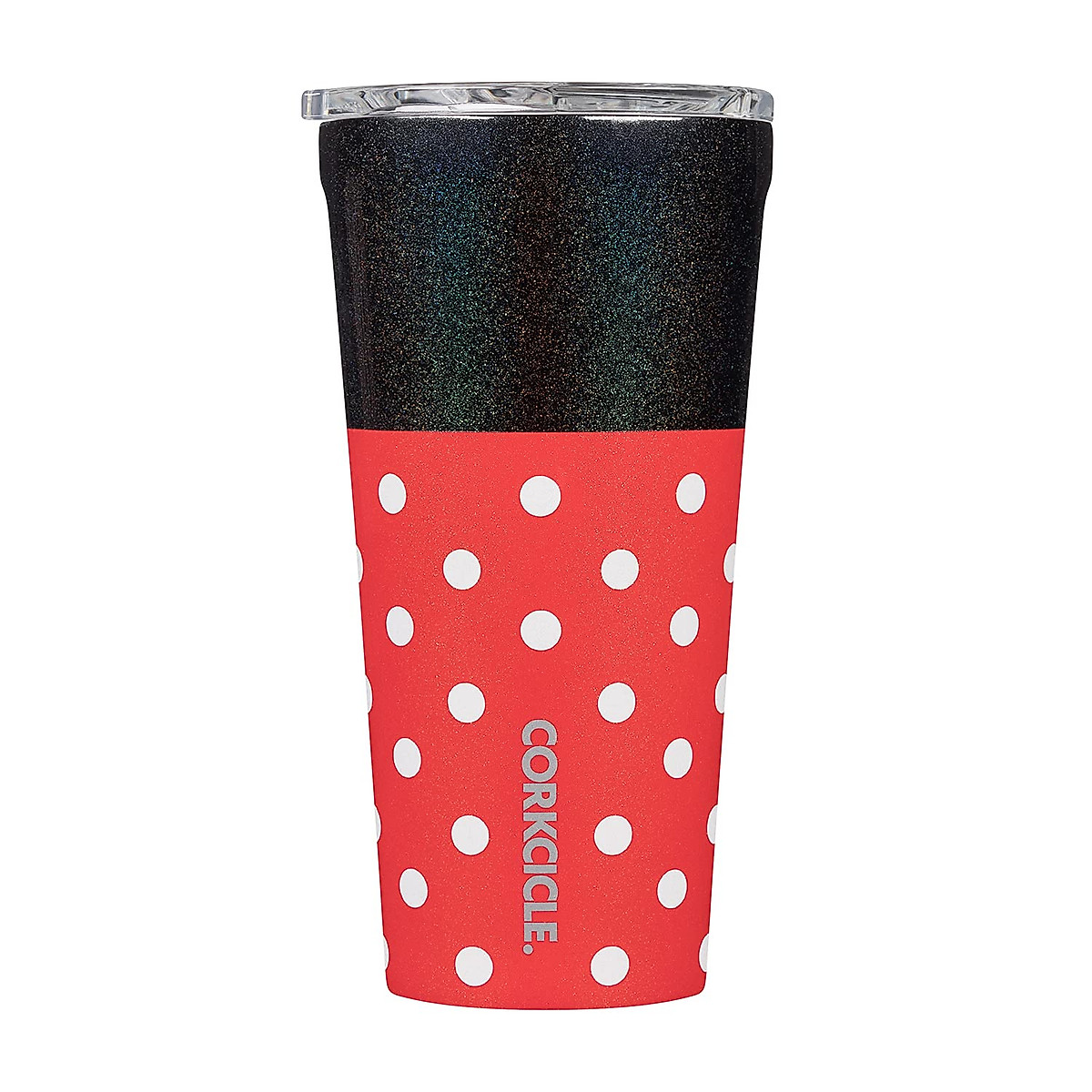 Corkcicle Disney Minnie Travel Tumbler, Insulated Water Bottle with Lid, Spill Proof for Wine, Coffee, Tea, and Hot Cocoa,Polka Dot Red, 16 oz