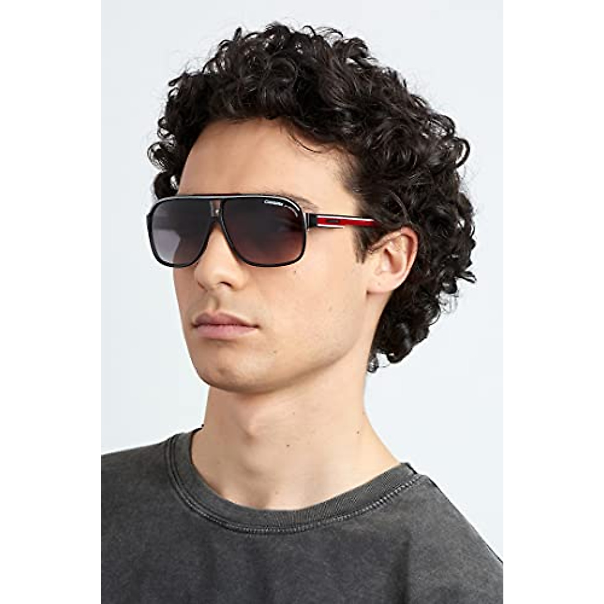 Carrera Grand Prix 2 T4O Black/White/Red Grand Prix 2 Square Pilot Sunglass