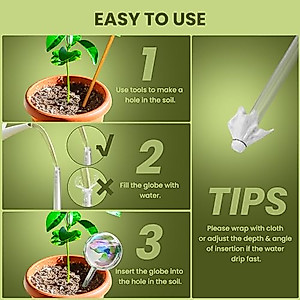 LEDERA Plant Watering Globes, Clear Glass Rainbow Self Watering Spikes, Automatic Plant Waterers Insert, Auto-Drippers Glass Ball for Plant Indoor Outdoor, Garden Gift, 4 Pack