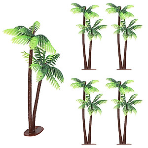 BESPORTBLE 5pcs Model Coconut Palm Tree Coconut Palm Tree Train Scenery Miniature Landscape Scenery for Model Train Railway Architectures Diorama DIY Scenery Landscape Green
