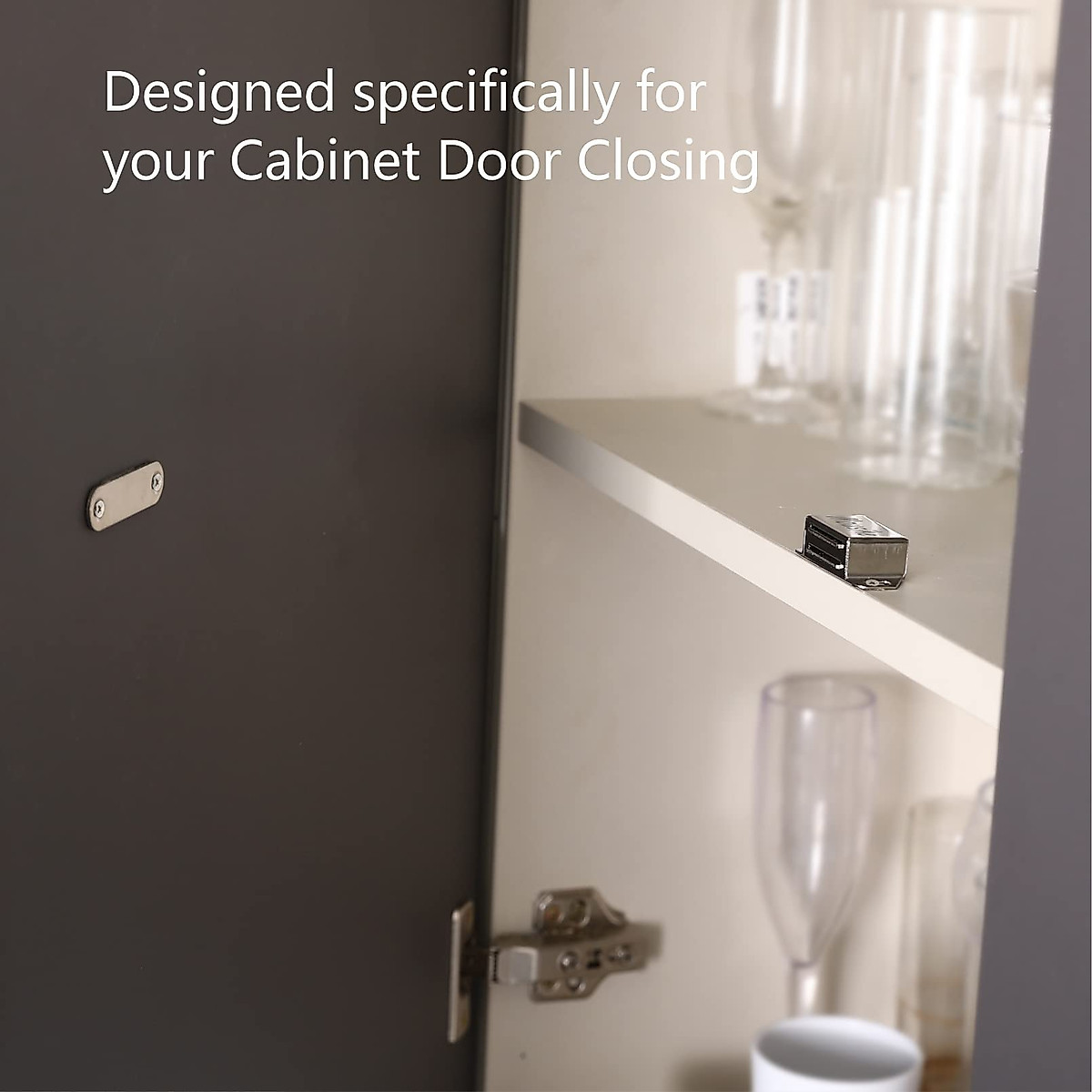 Mousike Cabinet Magnets Magnetic Door Catch Stainless Steel Door Magnet for Kitchen Bathroom Cupboard Wardrobe Closet Closures Cabinet Door Drawer Latch 20 lbs(10Pack)