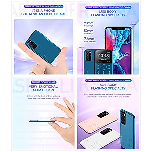 Tuanzi SOYES S10P Mini Card Phone Unlocked 2G GSM Quad Band Mini Mobile Phones 400mAh 1.54 "IPS Color MTK6261M Cellphone Ultra-Thin Fashion Small Size Kids Cell Phones (Pink-S10P)