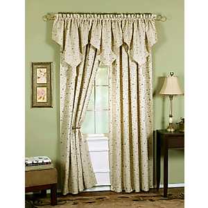 Today's Curtain Lexington Ascot 40" W x 25" L, Ecru/Sage
