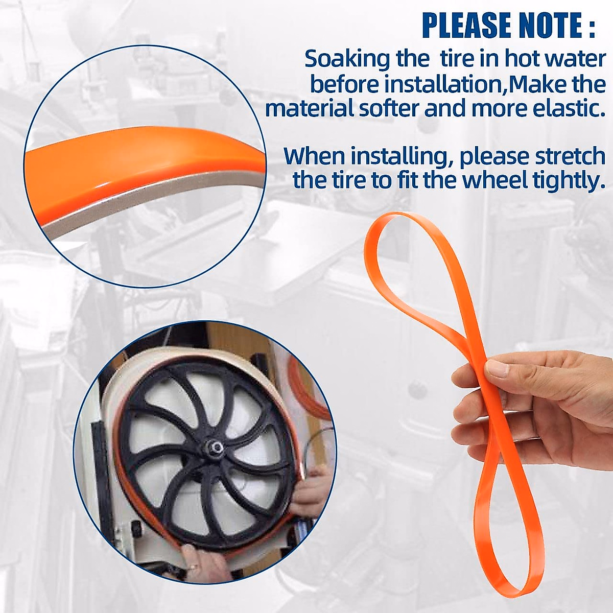 Upgrade Band Saw Urethane Tires - 9" x 1/2" x.095", for Delta Craftsman Grizzly Black & Decker Ryobi ProTech Shopfox Wen 28-150 137.21409 113.24458 Bandsaw Wheels and More Models - 2 Pack