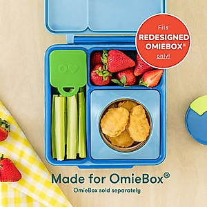 Omie OmieBox (2 pack) Leakproof Dips Containers To Go, Salad Dressing Container, Condiment Container with Lids - Food Safe Silicone - 4 ounces (Sea Blue/Green)