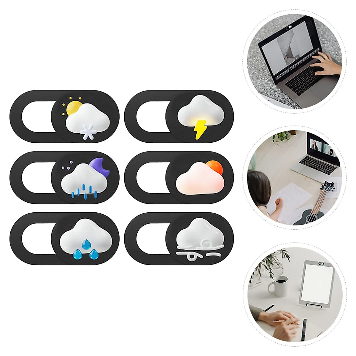 SOLUSTRE 6pcs Camera Cover Webcam Privacy Slider Laptop Camera Webcam Cover Slider Laptop Cam Cover Camera Slider Camera for Computer Phone Camera Computer Laptop Lens Slide Rail White Abs