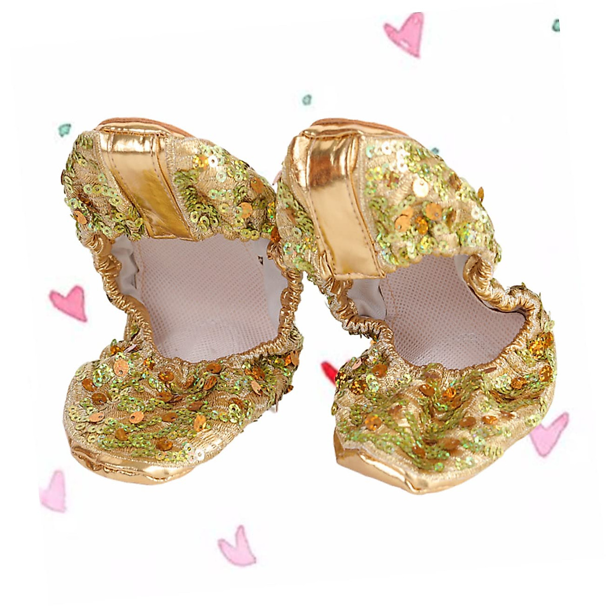 jojofuny 1 Pair Dancing Accessories Scent Booster Laundry Yoga Shoes Ballet Shoes Sequin Gym Shoes Socks for Metallic Slippers Round Ballet Flats Non-Slip Plate Bride