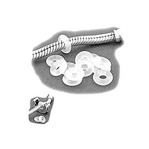 Sexy Sparkles 20 Clear Silicone Stopper Bead Spacer Charm or Clip Over For Snake Chain Charm Bracelet