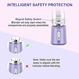 Vaeqozva Portable Blender, Personal Size Mini Blender, 17 Oz USB Rechargeable Jucier Cup, Shakes and Smoothies with Ice Tray for Home, Travel, Sport, Office