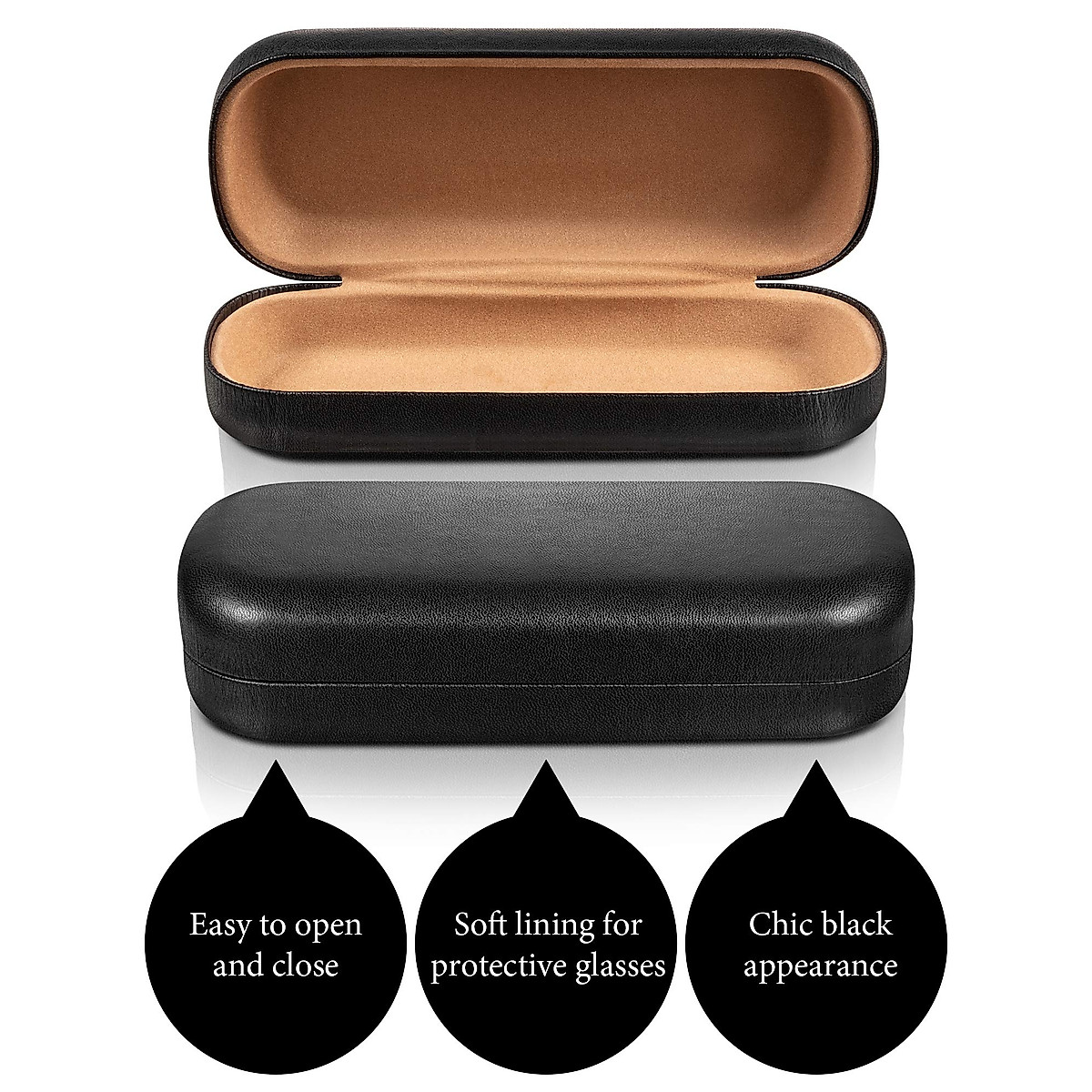 Frienda 3 Pieces Black Hard Shell Glasses Case Portable Hard Eyeglasses Case Pocket Size Sunglasses Case for Men Women Student