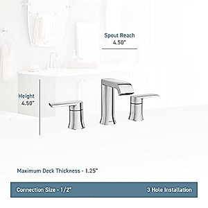 Moen Genta LX Brushed Nickel Two-Handle Widespread Modern Bathroom Faucet, Valve Required, T6708BN