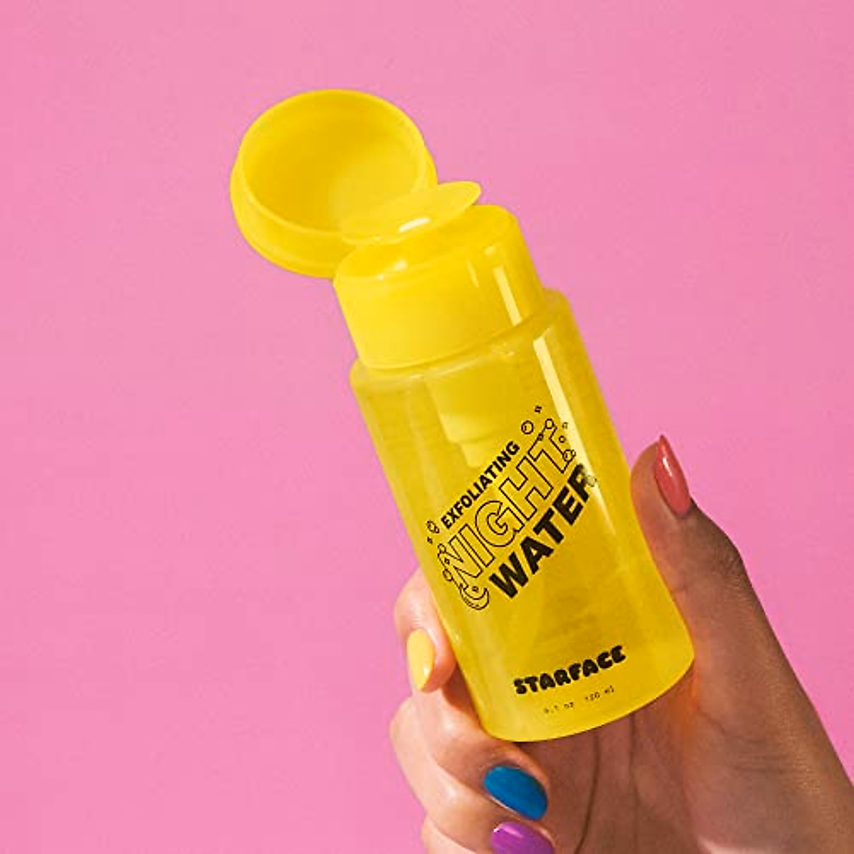 Starface Exfoliating Night Water, Face Exfoliator for Acne-Prone Skin, Made with AHAs, BHA, and PHA, Oil Free, Cruelty Free, and Vegan, 4.1oz