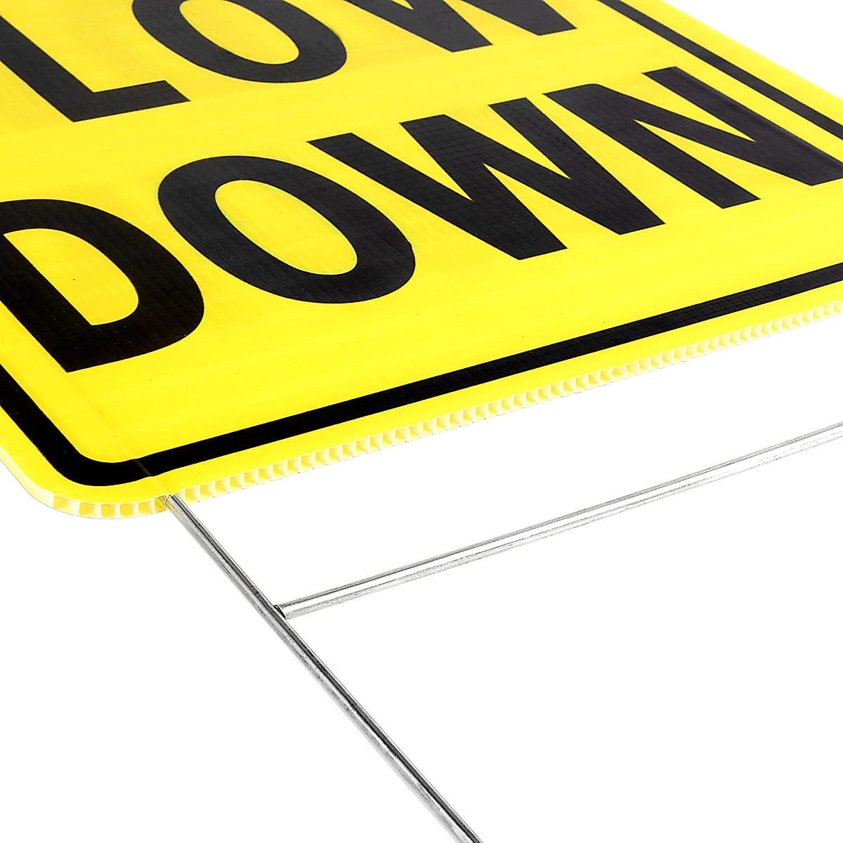 Kichwit 2 Pack Double Sided Please Slow Down Sign Plastic Yard Signs with Metal Stakes, Sign Measures 11.8 x 15.7 Inches