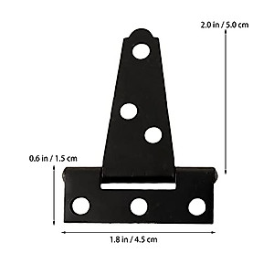Garden Gate Hinges,Tee Shed Hinge, 2 Piece Hinges 2 Inch T Iron Lightweight Hinges, Wooden Fence Shed Barn Door Black Hinges