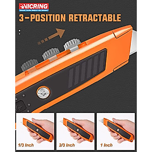 Utility Knife Box Cutter Retractable Heavy Duty SK5 Steel Blades Razor Knife Utility For Boxes Cardboard Carpet 2Pack Box Cutters (4-Pack, Multicolored)