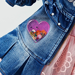 Peacolate 6M-4Years Spring Fall Baby Girls Clothing Set 3pcs Long Sleeve Dress Denim Jacket and Jeans(Pink,6-12Months)