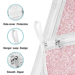 Pink Mesh Laundry Bags with Zipper, Travel Storage Organize Bag, Clothing Washing Bags for Laundry, Set of 2
