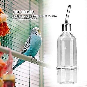 ViaGasaFamido Pet Waterer Feeder, Stainless Steel Ball Nipple Automatic Rabbit Feeder Parrot Bird Hanging Water Feeding Bottle No Drip Dispenser for Small Animals Bird Hamster Rabbit(S)