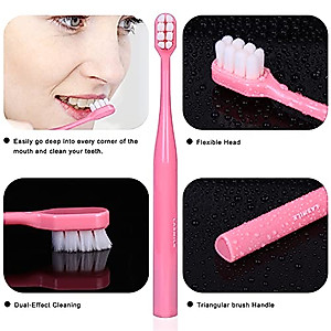 LASMILE Extra Soft Toothbrush for Sensitive Gums, Micro Nano Manual Toothbrush with 15000 Soft Bristle for Adult Pregnant Women Elderly Children and Gum Recessions Protect Fragile Gums (2Pack)