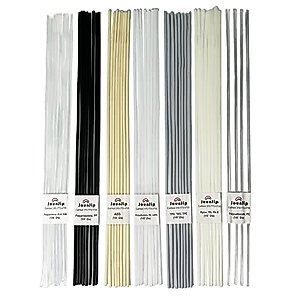 JOUNJIP Plastic Welding Rods- 7 Types of Welding Plastic (PP PU ABS PE TPO PA PC) Most Common Plastics- For Use With Jounjip Plastic Welding Kit- 52 Pack of 13" x 1/8" Dia