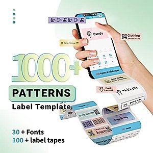 Phomemo Label Maker Machine with Tape, D35 Wireless Bluetooth Labels Maker Portable Mini Label Printer, Easy to Use with Smartphone Small Sticker Labeler Multiple Templates for Home Office organizing