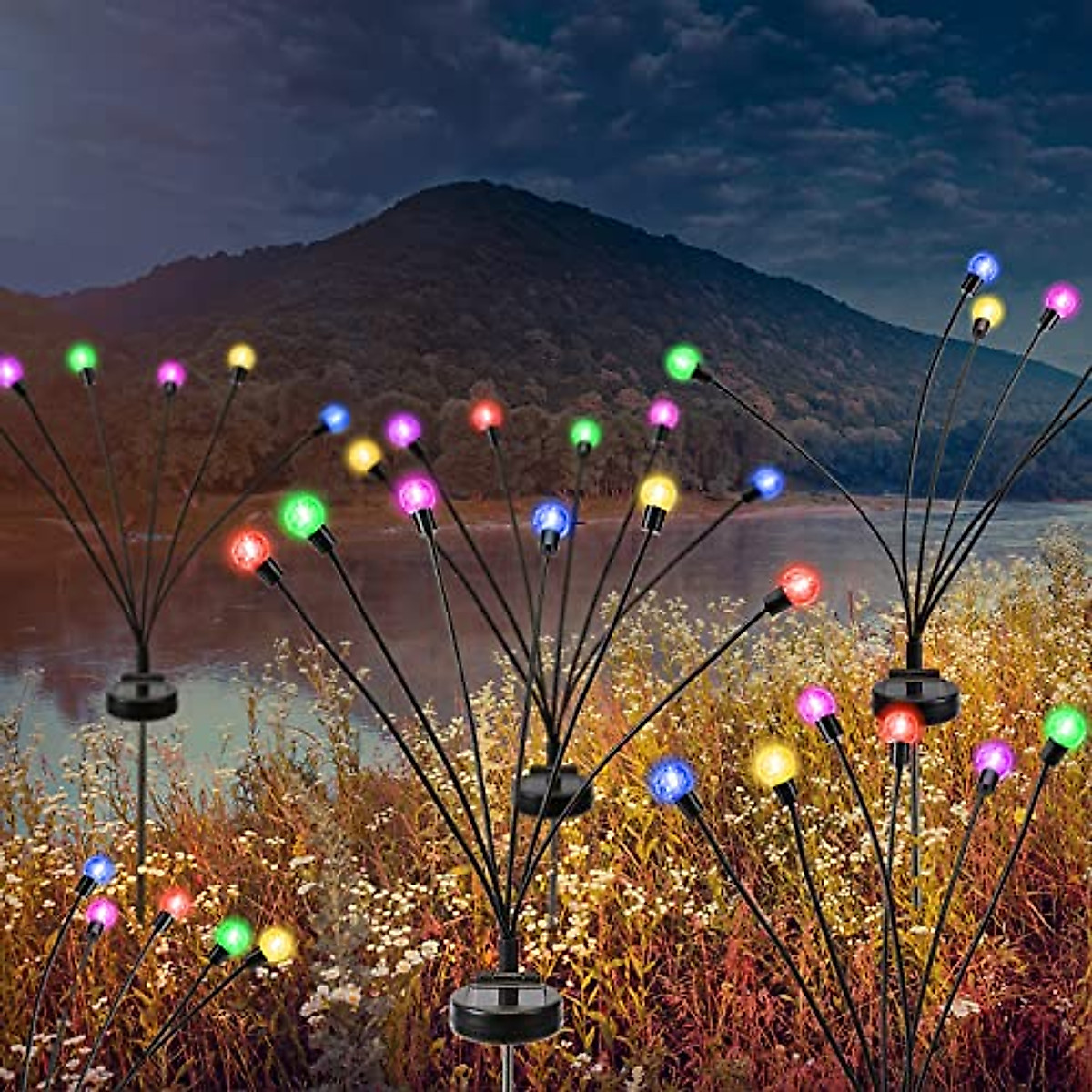 YUNJACKEYDZ Solar Garden Lights-Outdoor Solar Lights for Yard-Solar Powered Firefly Lights Outdoor Waterproof Wind Dancing Solar Lights for Landscape Decoration Lights Yard Patio Pathway Decoration