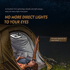 LED Camping Lantern Rechargeable 4400LM,Unique Double Light Panels, 9000mAh,Portable,8 Light Modes,Fill Light, Tent Light for Power Outages, Emergency, Hurricane, Home, Hiking