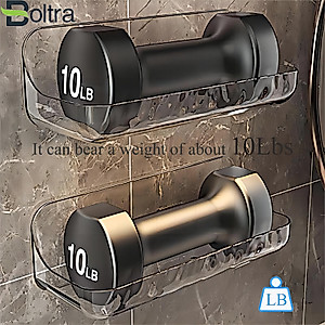 Boltra Clear Shower Caddy Shelves, 2-Pcs Acrylic Wall Mounted Shelf Bathroom Organizers and Container Without Drilling Plastic Shelf for Bathroom, Kitchen