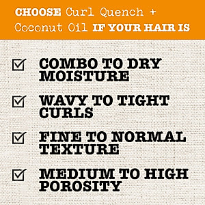 Maui Moisture Curl Quench + Coconut Oil Curl-Defining Anti-Frizz Conditioner to Hydrate and Detangle Tight Curly Hair, Softening Conditioner, Vegan, Silicone & Paraben-Free, 13 fl oz