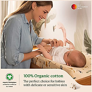 Premium Diaper Changing Pad Cover - Pack of 1 for Standard Baby Changing Table, 100% Organic Cotton, Universal Fit with Safety Slots - Changing Table Cover, Soft, Breathable & Stretchy
