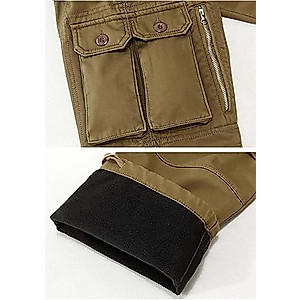 Men's Fleece Lining Winter Warm Ski Outdoor Cargo Work Trousers Tactical Pants Combat Ripstop Trousers with Multi-Pockets