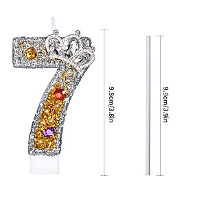 Saododku Birthday Candles, 3.8" Large Number Candles for Birthday Cakes, Big Sparkler Candles for Birthday Cake, 0123456789 Gold Birthday Candles for Cake Topper, Birthday Decorations(No.0)