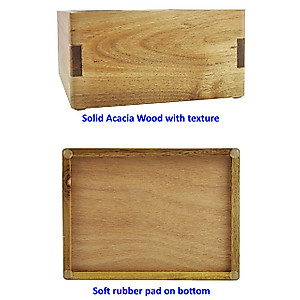 Spiretro Wooden Storage Box with Lid, Stash Box, Keepsake Chest to Organize Jewelry, Coins, Cards, Small Treasure, Handmade Natural Acacia Decorative Crate, Brown- 8 x 6 x 3 inches