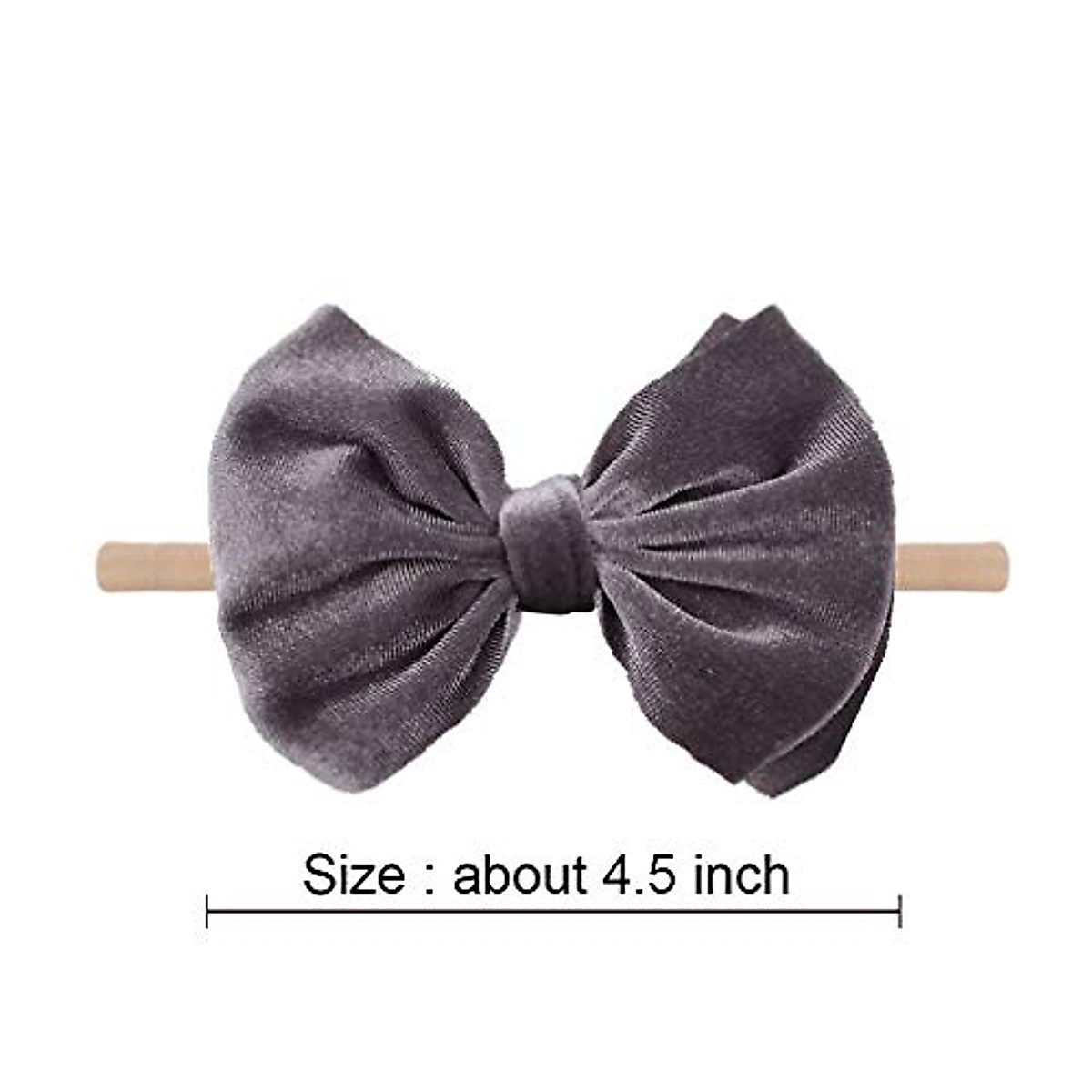 YanJie Baby Leopard Velvet Bow Headbands - 3 Pack Cotton Nylon Headband Baby Photography Hair Bow (4.5 black-velvet)